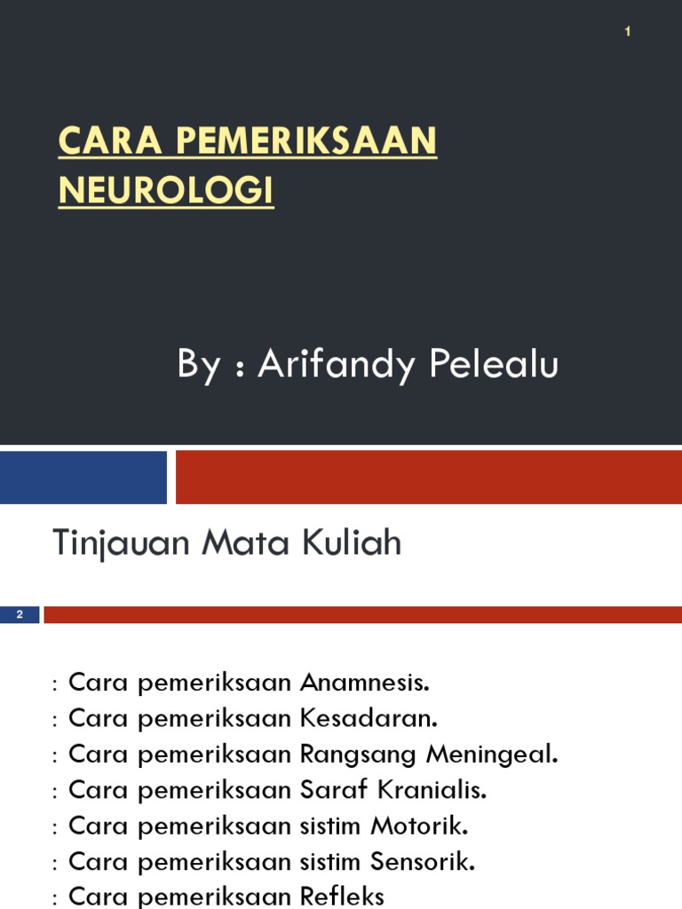 Panduan Pemeriksaan Neurologi | PDF
