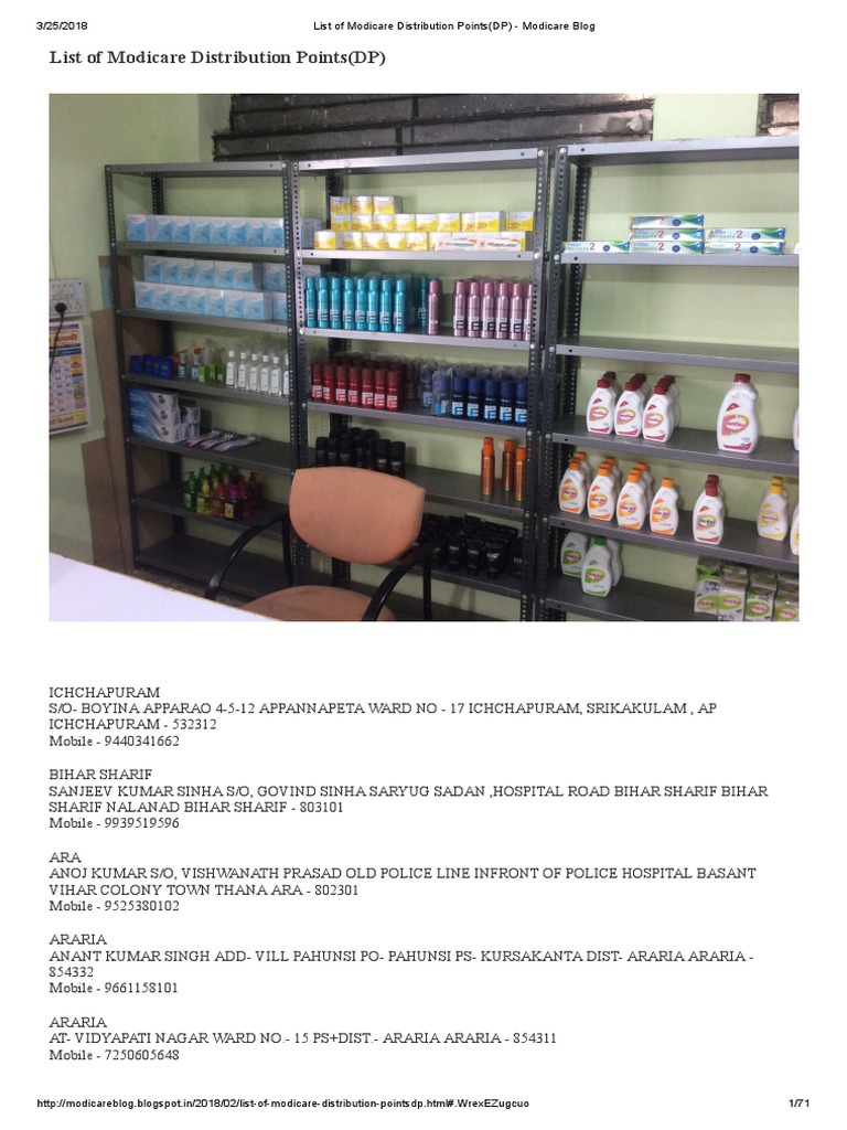 List of Modicare Distribution Points (DP) - Modicare | PDF