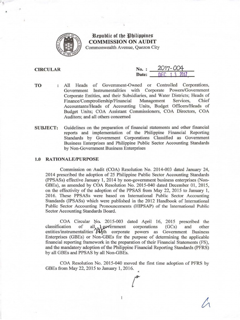 COA_C2017-004 | Depreciation | Financial Statement