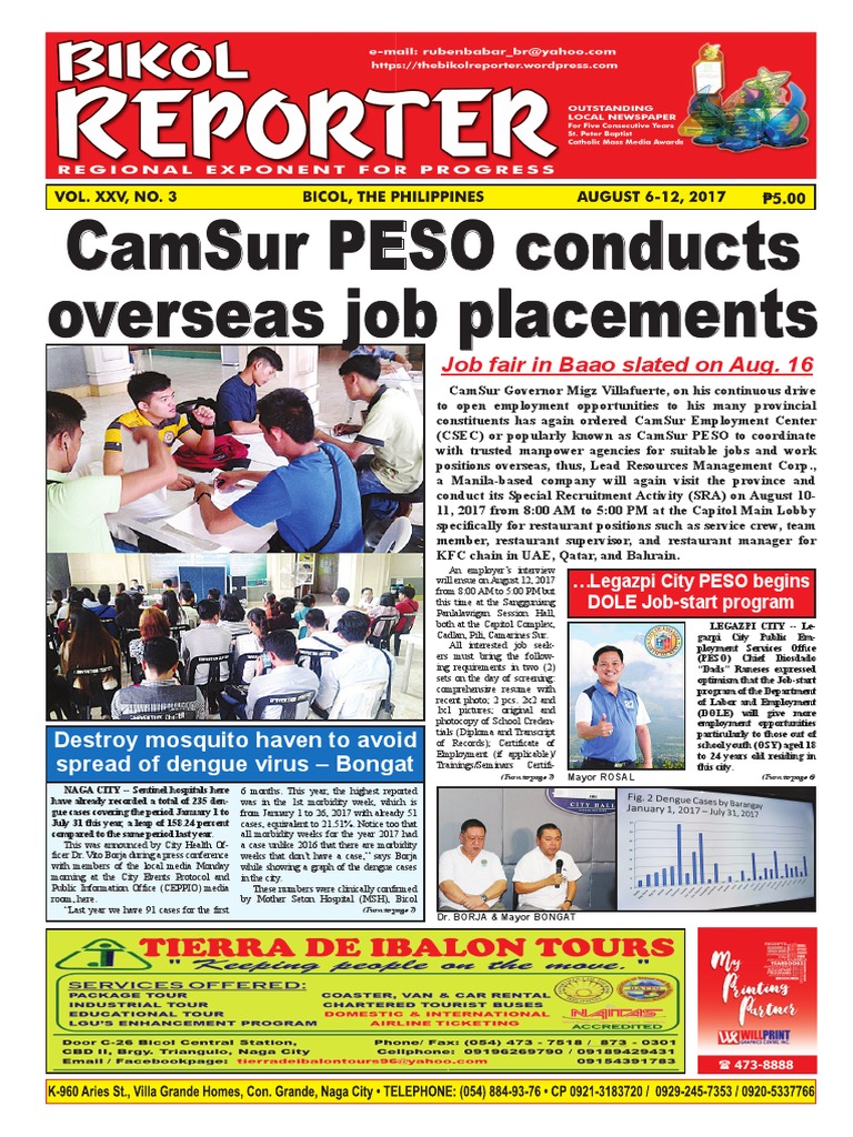 Bikol Reporter August 6 - 12, 2017 Issue | PDF | Business | Wellness