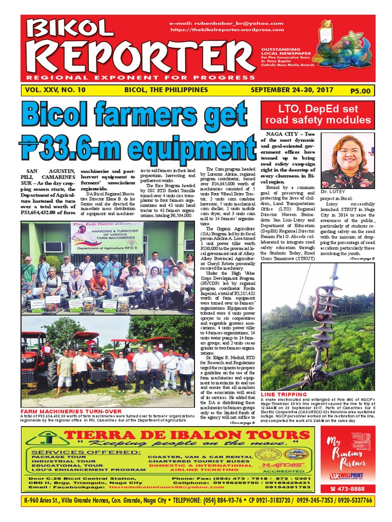 Bicol Farmers Receive P33.6M Equipment | PDF | Rodrigo Duterte ...