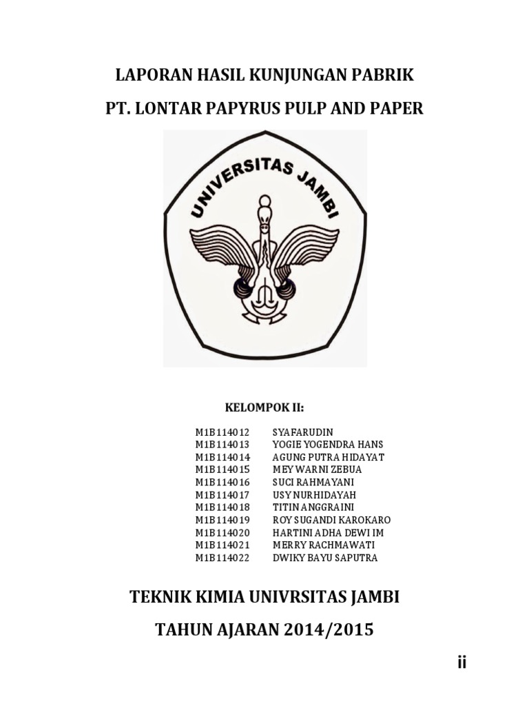 Proses Produksi Kertas di PT. Lontar Papyrus Pulp and Paper | PDF