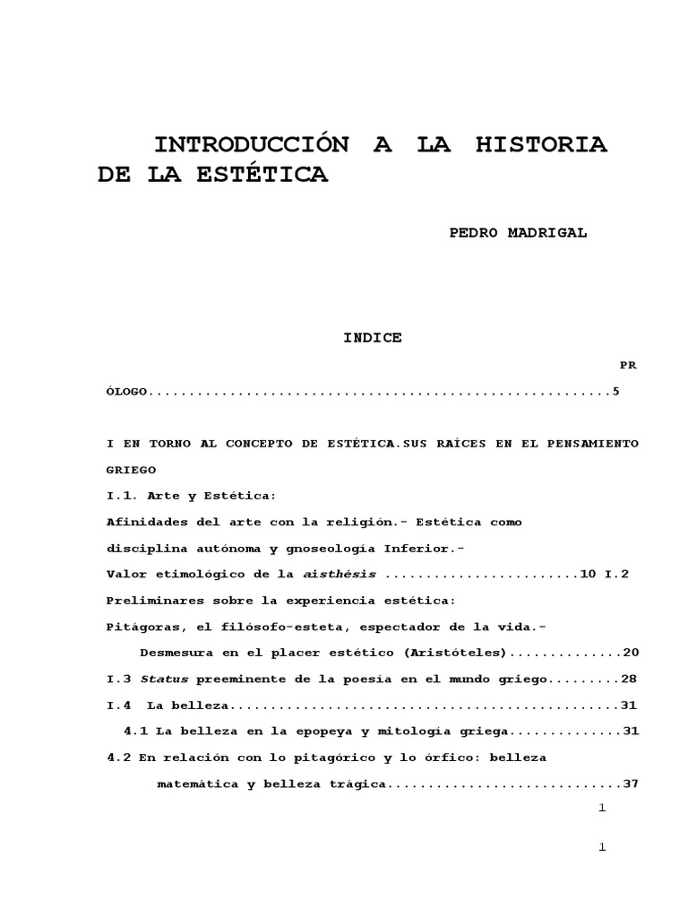 Intro A La Historia de La Estetica | PDF | Estética | Gottfried Wilhelm ...