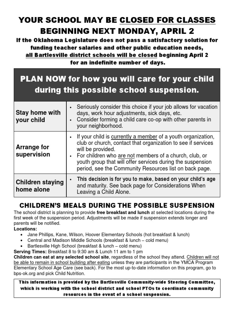 Bartlesville School Closure Plans | PDF | Schools