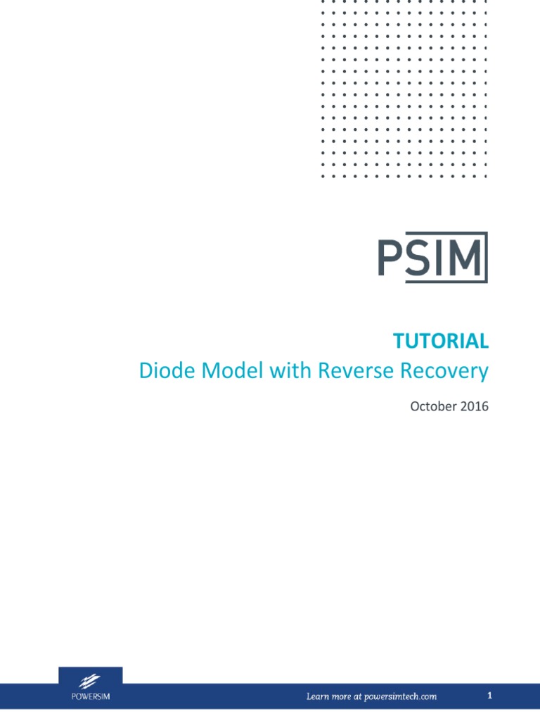 Tutorial - Diode Model With Reverse Recovery | PDF | Diode | Inductance
