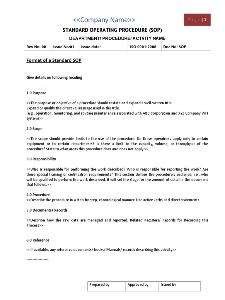 Format of A Standard-SOP | PDF | Recruitment | Iso 9000