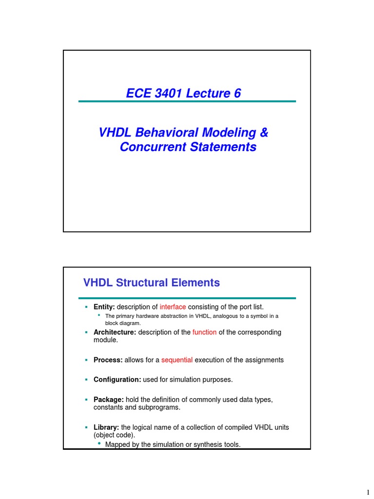 Lec 06 | PDF | Vhdl | Subroutine
