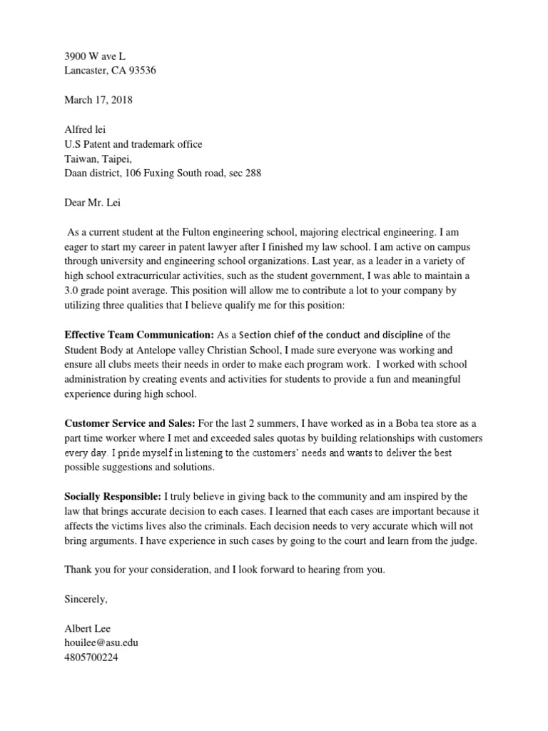 Cover Letter | PDF