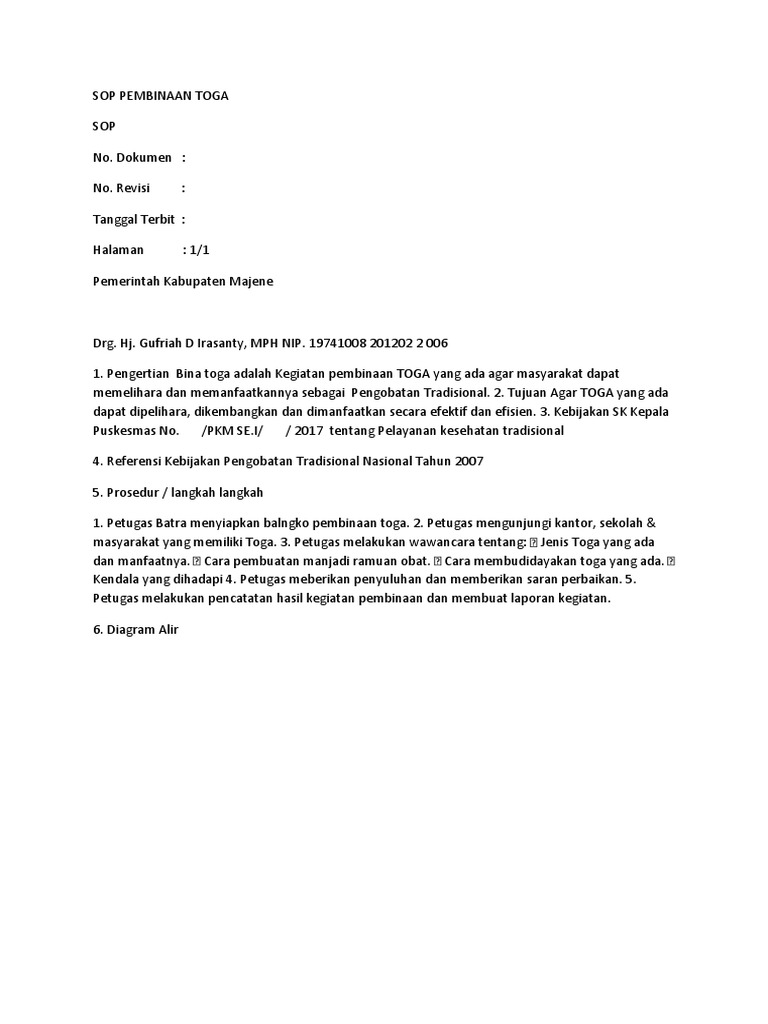 Sop Pembinaan Toga | PDF