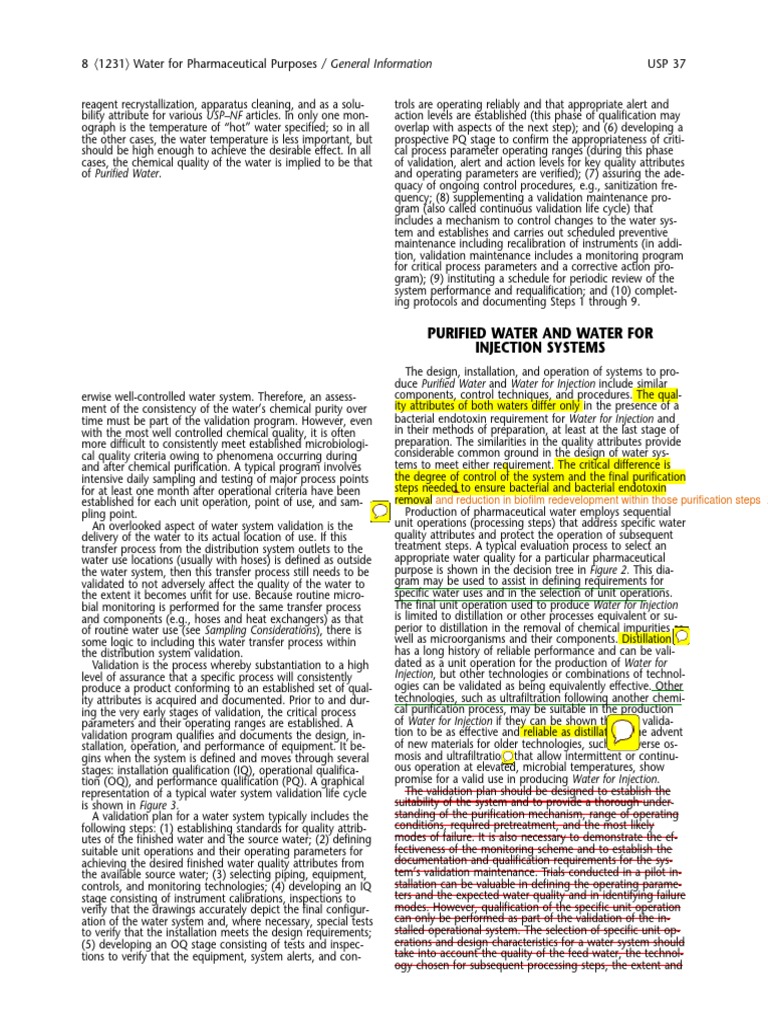 USP37 เรื่อง Water for injection-Copy - Design and Operation PDF ...