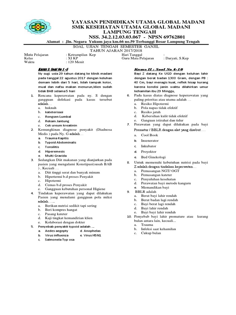Soal UTS KDK XI | PDF