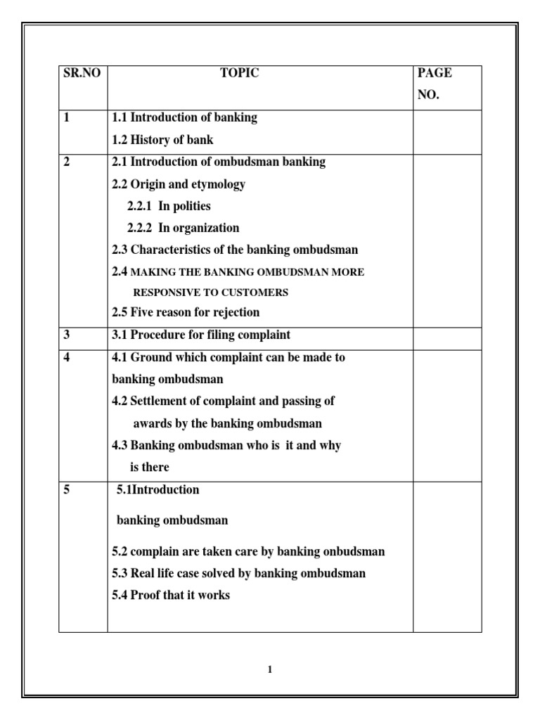 Introduction of Ombudsman Banking | PDF | Banks | Banking