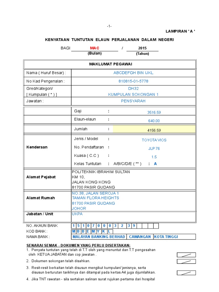 Borang TNT Format Baru | PDF