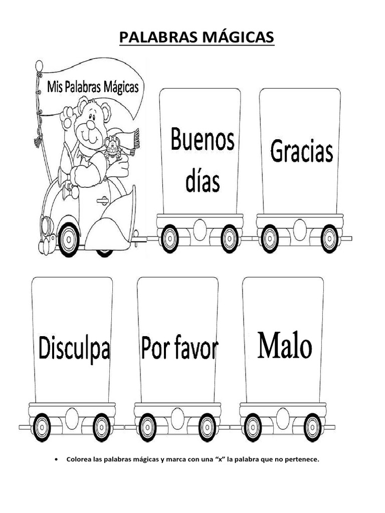 Hoja de Aplicación de Las Palabras Magicas | PDF