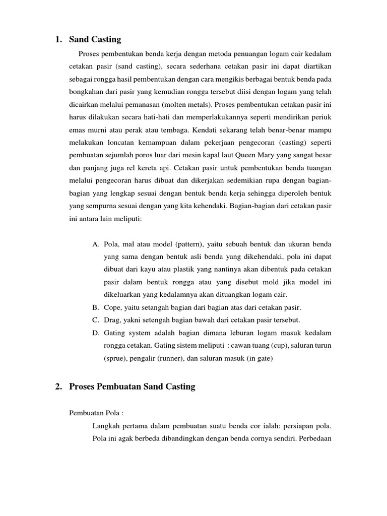 Sand Casting Cope & Drag | PDF