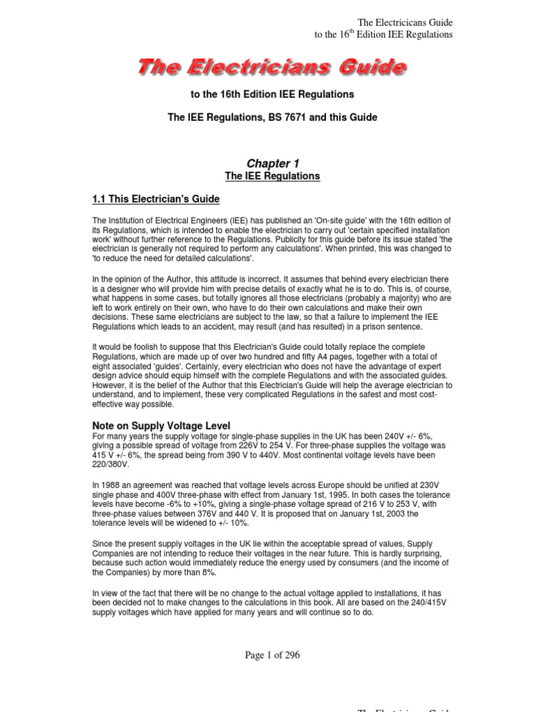 Electricians Guide | PDF | Mains Electricity | Electrical Wiring