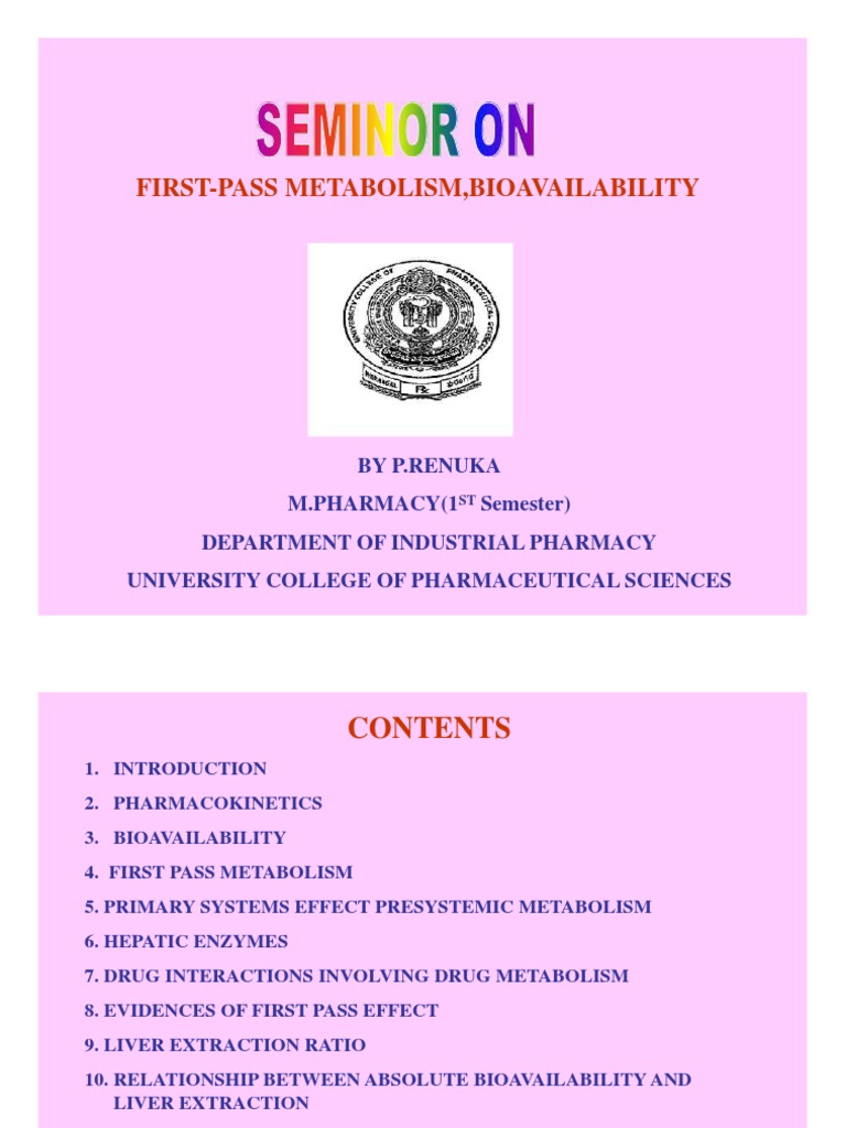 Understanding the Impact of First-Pass Metabolism and Hepatic Clearance ...