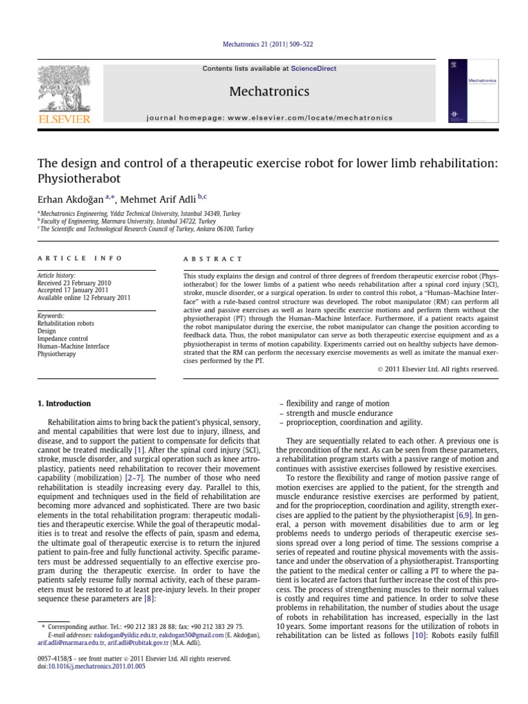 The Design and Control of A Therapeutic Exercise Robot For Lower Limb ...