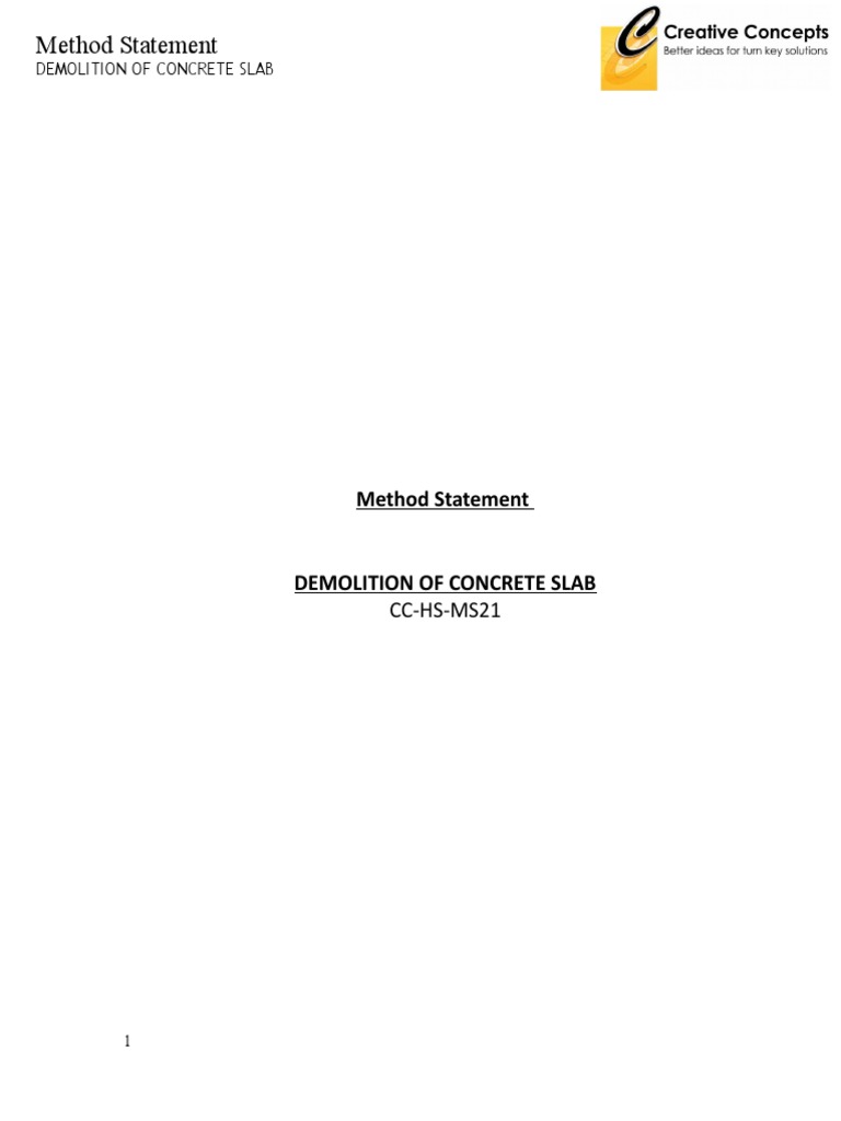 MS - Demolition of Concrete Slab | PDF | Demolition | Specification ...