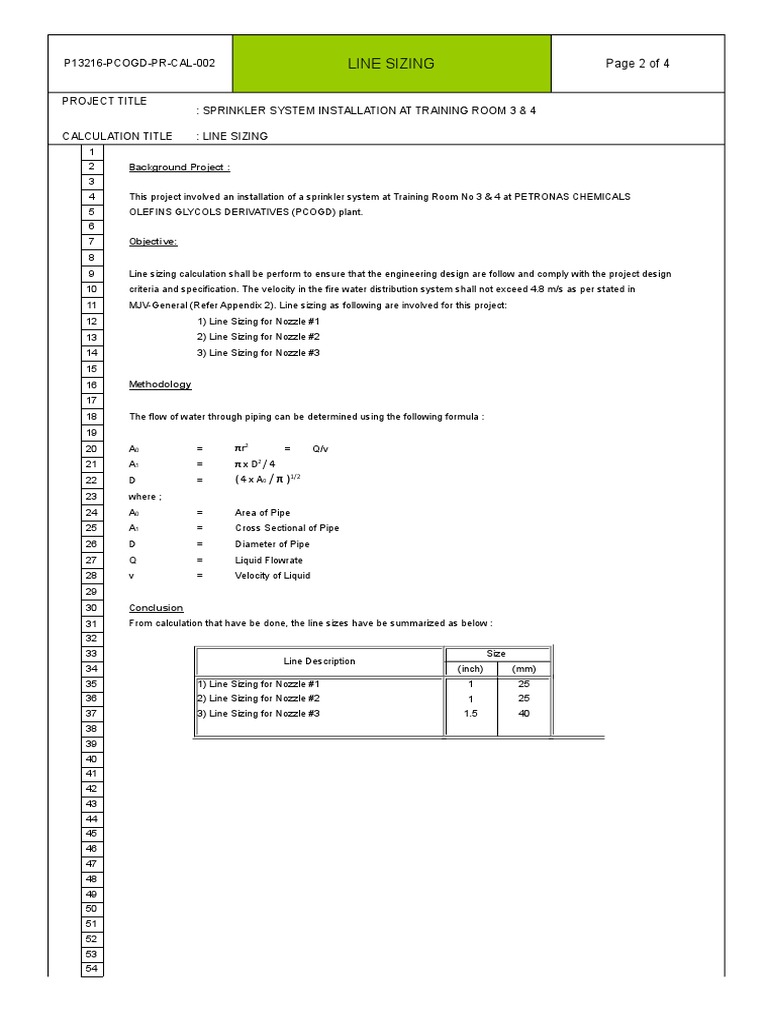 Sprinkler System Line Sizing Guide | PDF | Fire Sprinkler System | Nozzle