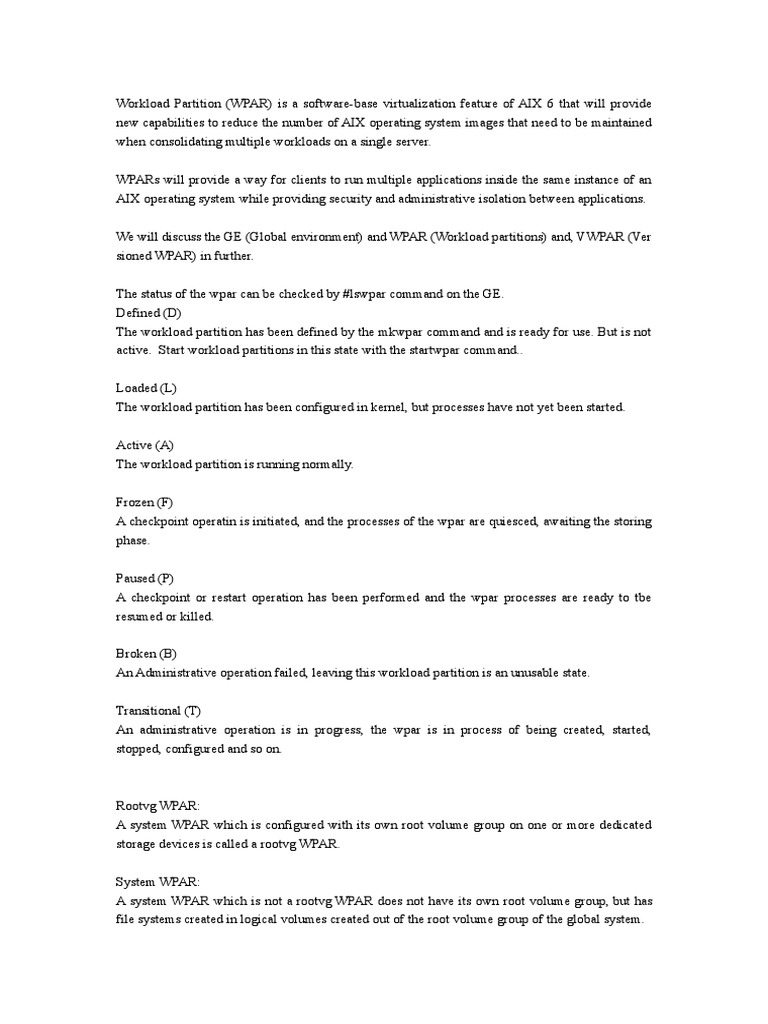 Aix Wpar 2 | PDF | File System | Information Technology Management