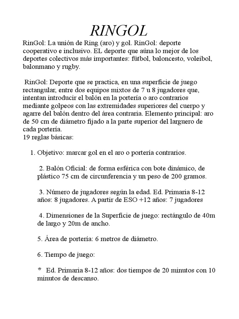 RINGOL | PDF | Defensor (Asociación de Fútbol) | Delantero (Asociación ...