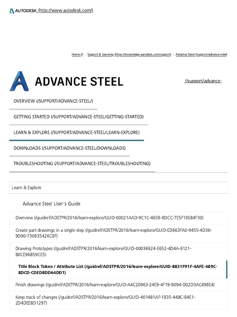 Title Block Token - Attribute List - Advance Steel - Autodesk Knowledge ...