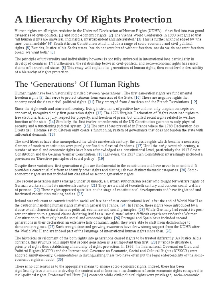 Hierarchy of Human Rights Explained | PDF | Human Rights | Rights