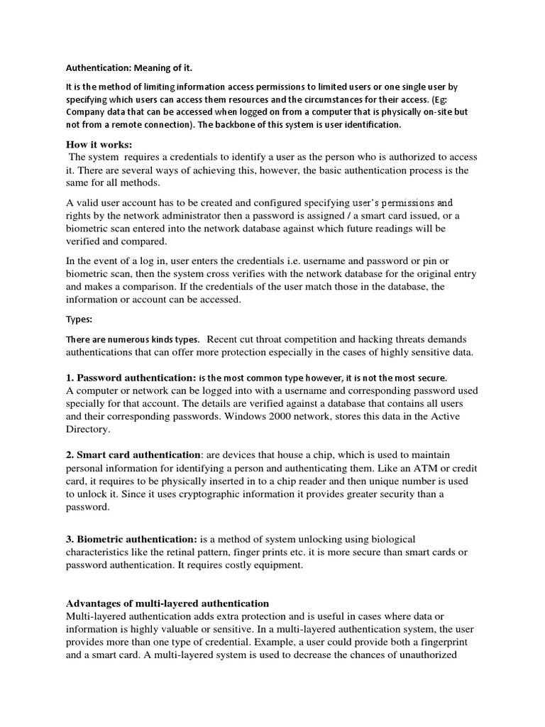 Authentication and The Kinds | PDF | Authentication | User (Computing)