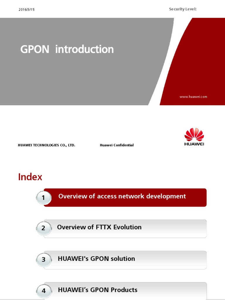 Huawei GPON Basic Knowledge Training Data | PDF | Fiber To The X ...