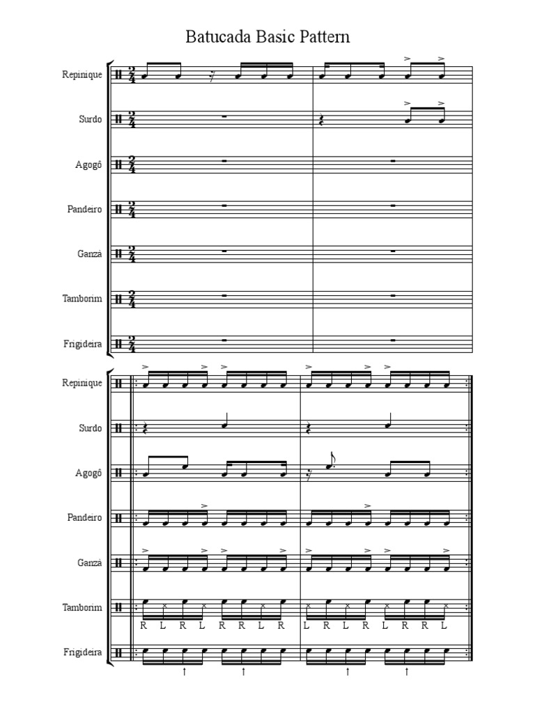 Basic Batucada Rhythm Pattern | PDF