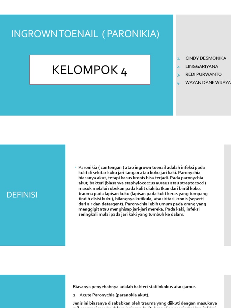 Ingrown Tenail (Paronikia) | PDF
