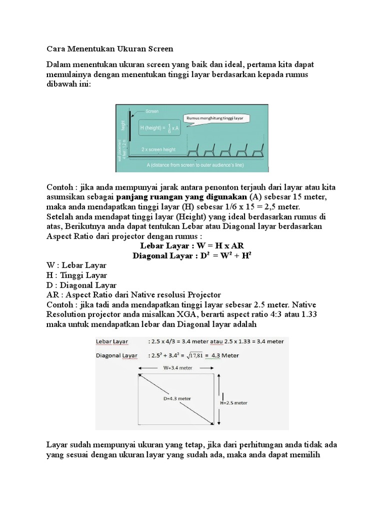 Cara Menentukan Ukuran Screen | PDF