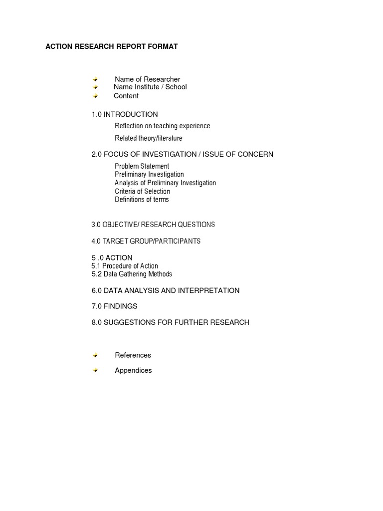 Action Research Report Format | PDF | Academic Discipline Interactions ...