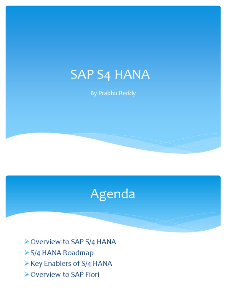 Sap s4 Hana Training Ppt - First Day | Sap Se | Mobile App