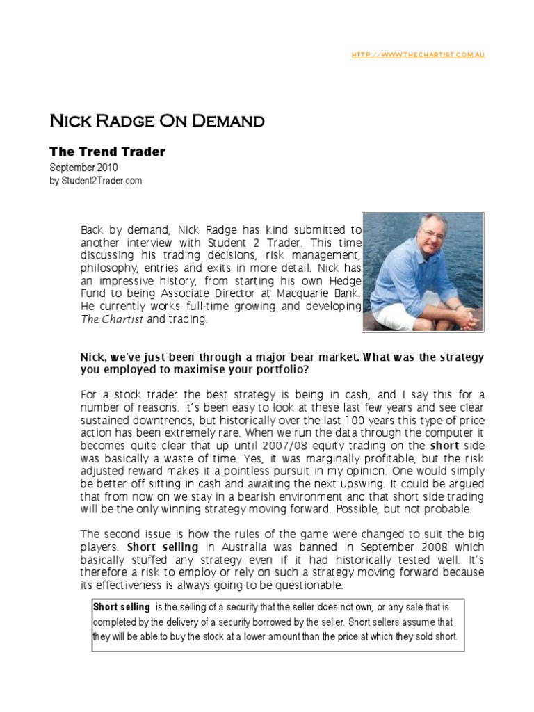 The Trend Trader Nick Radge On Demand PDF | PDF | Short (Finance ...