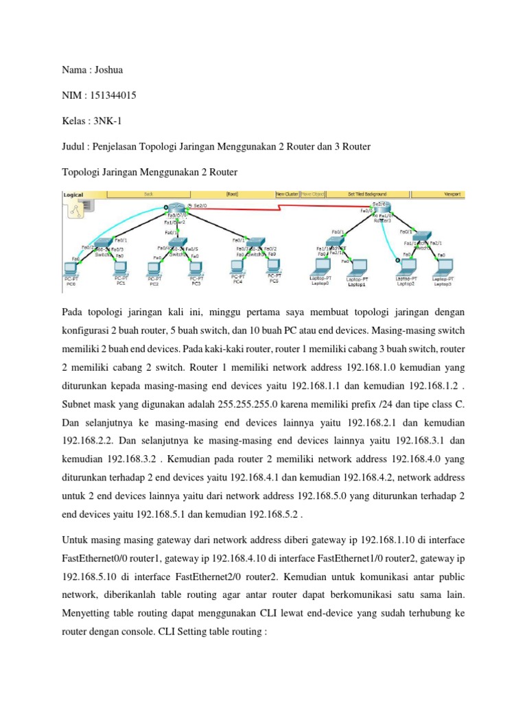 Topologi 2 Router Dan 3 Router | PDF