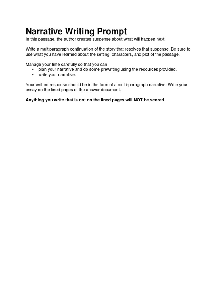Narrative Writing Prompt | PDF