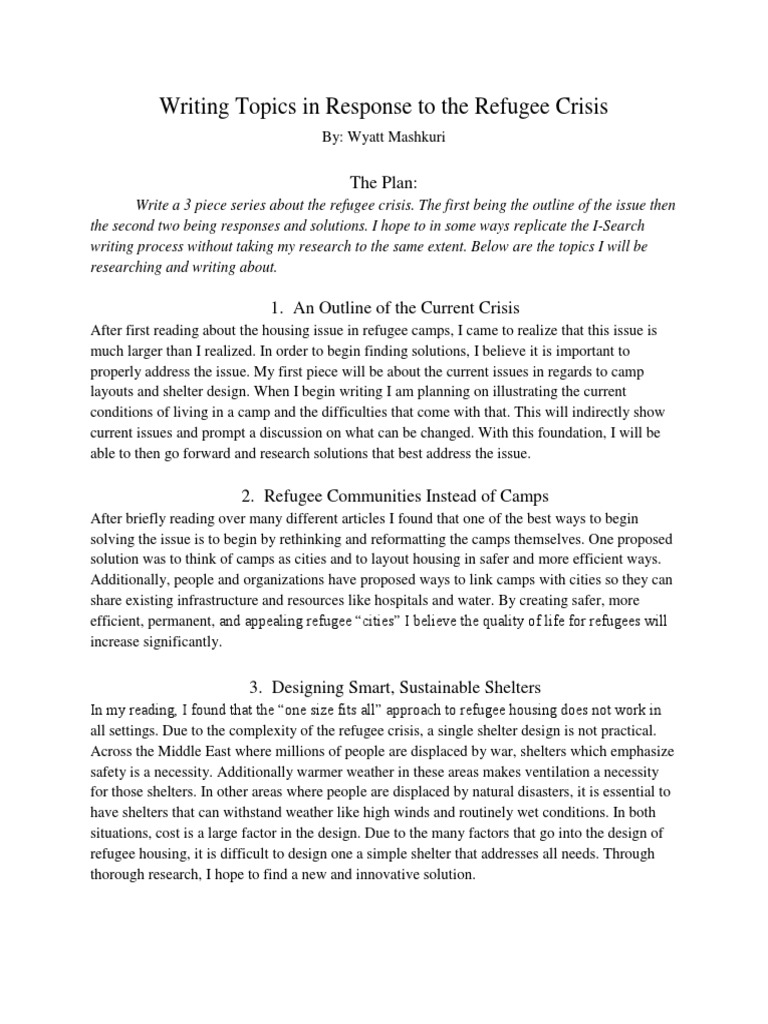 Writing Topics About The Refugee Crisis | PDF | Refugee | Refugees Of ...