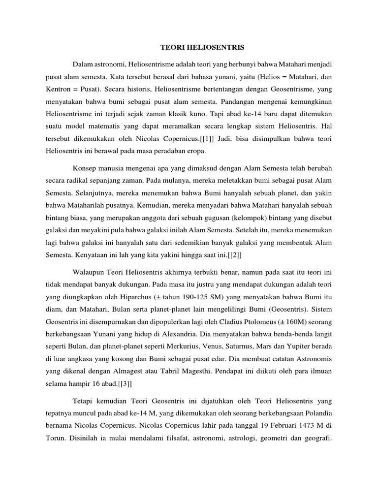 Teori Heliosentris | PDF