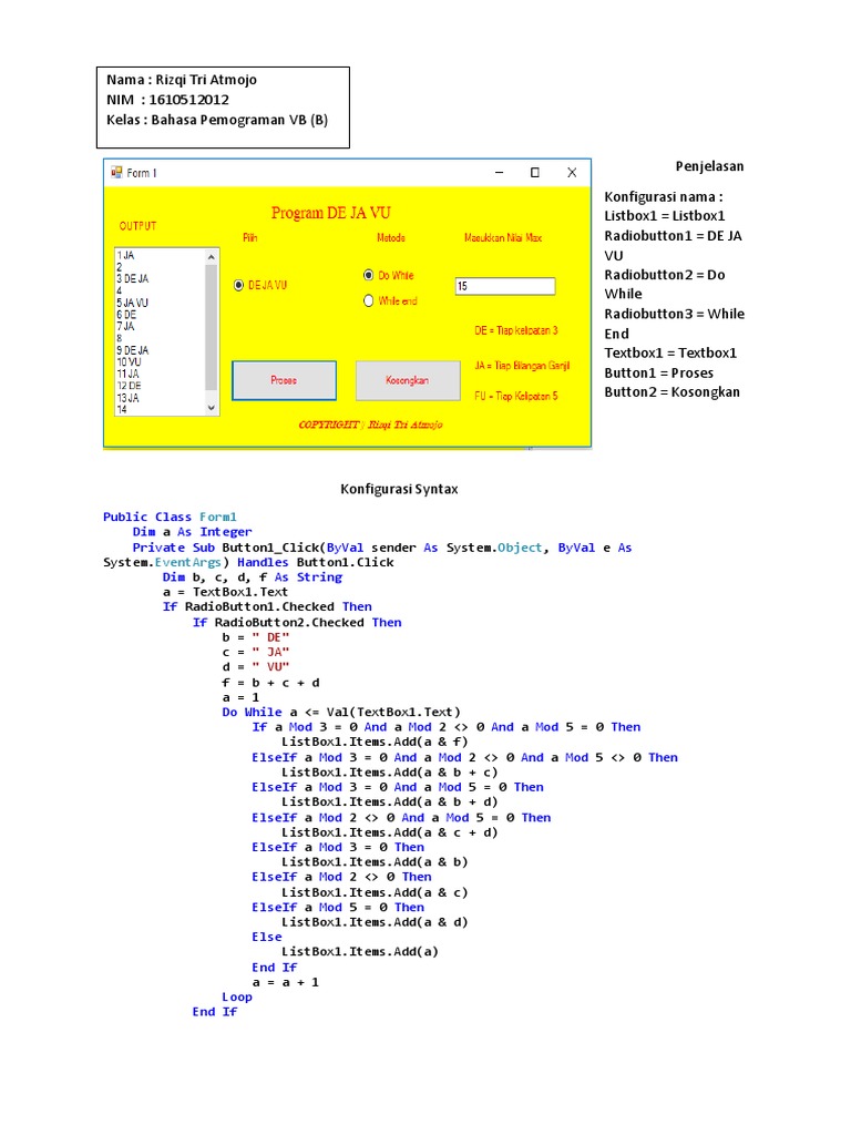 VB Programming Syntax Configuration | PDF