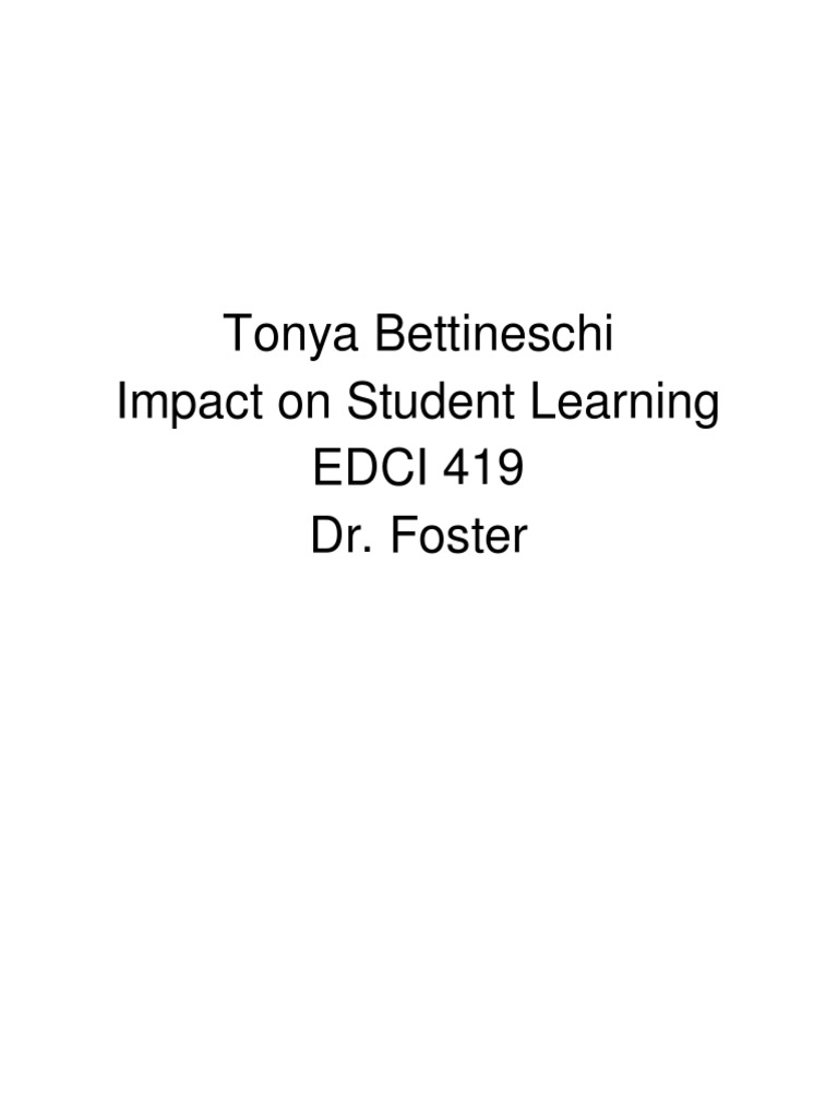 Impact On Student Learning | PDF | Educational Assessment | Lesson Plan