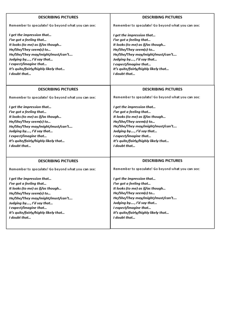 Describing Pictures - FCE | PDF