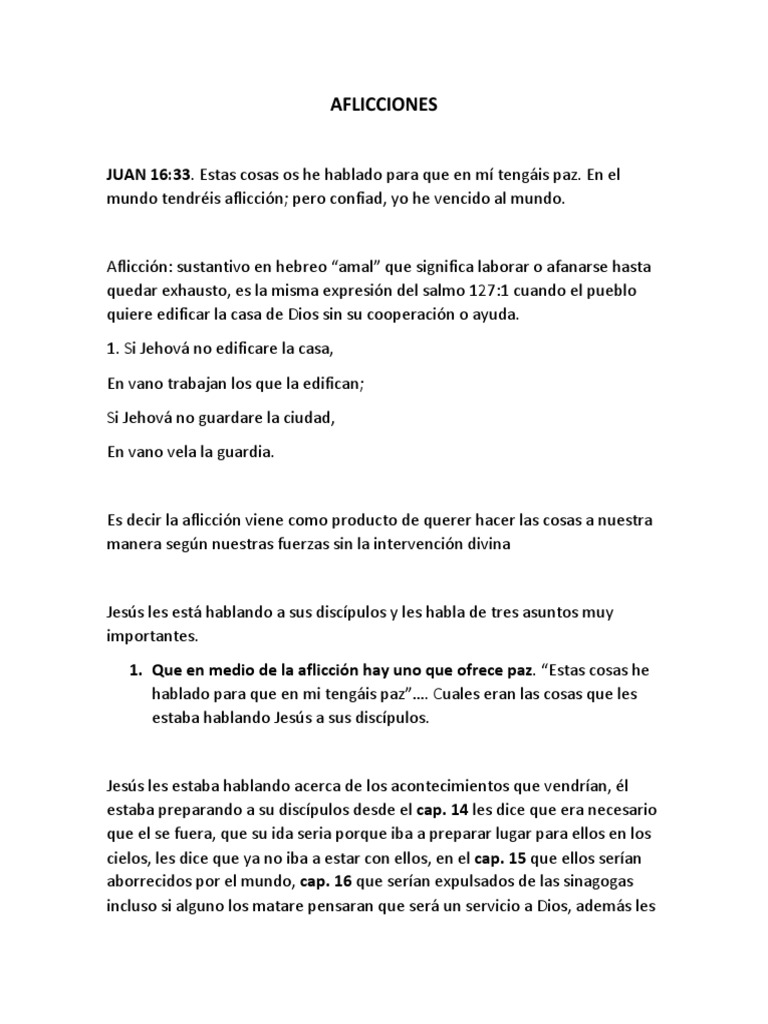 AFLICCIONES | PDF | Paz | Jesús