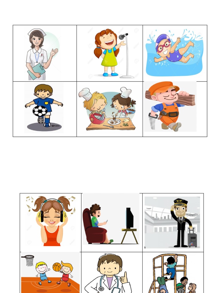 Loteria Profesiones y Hobbies en Ingles | PDF