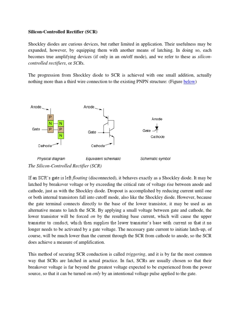 Silicon-Controlled Rectifier (SCR) : Controlled Rectifiers, or Scrs ...
