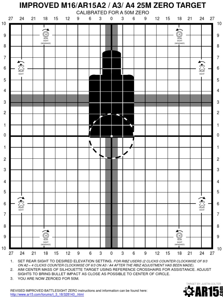 Improved M16/AR15 Battle Sight Zero Target: Instructions for ...