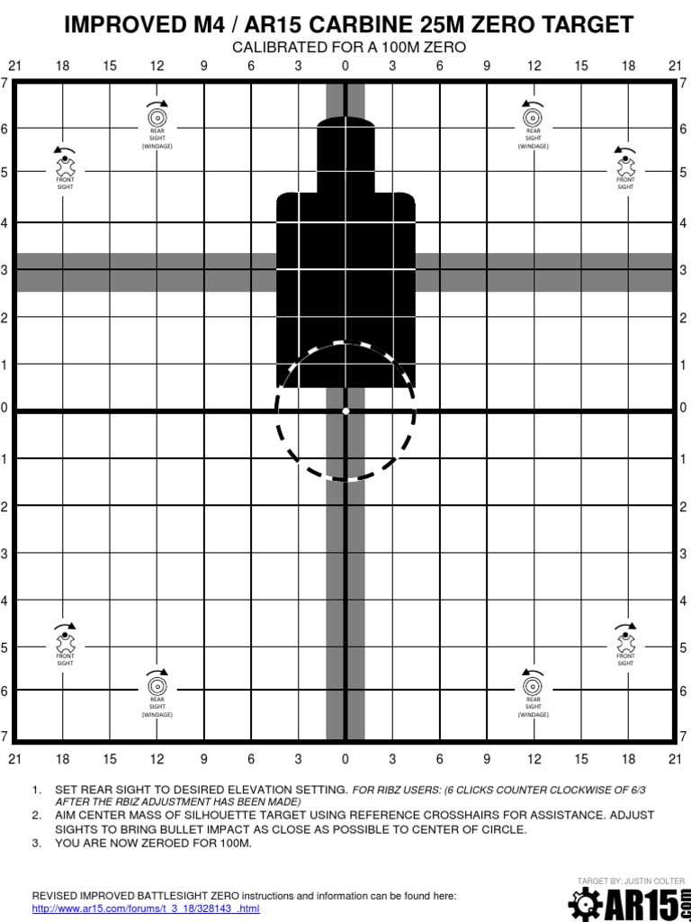 Improved M4_AR15 Carbine Zero Target 100M | Weapon Design | Rifle