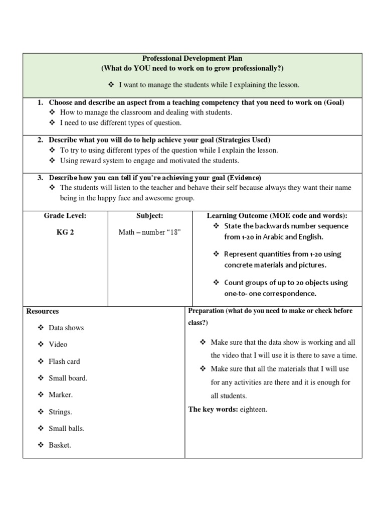 Lesson Plan Number 18 Pdf Lesson Plan Teachers