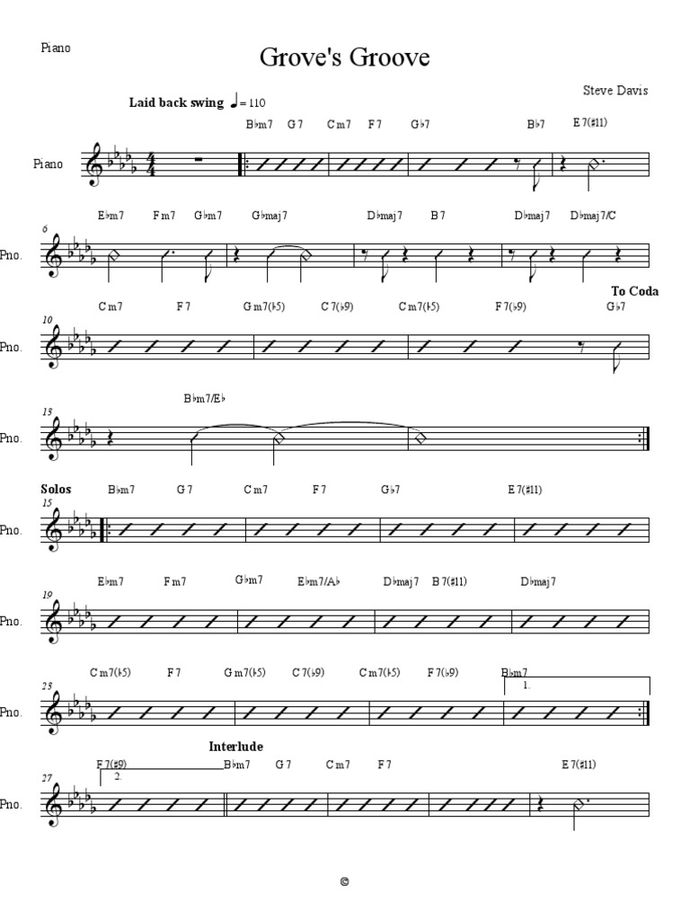 Grove Groove - Piano | PDF